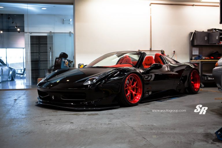 Liberty Walk Ferrari 458 Spider Get's Gloss Black Paintjob and Bright ...