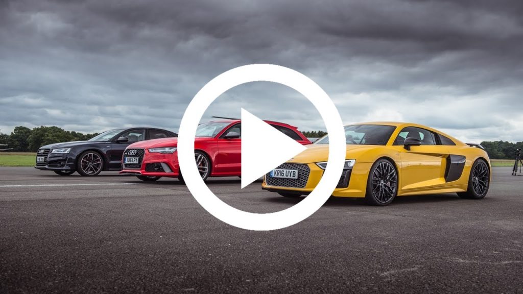 Audi R8 V10 Plus vs RS6 vs S8 Drag Race