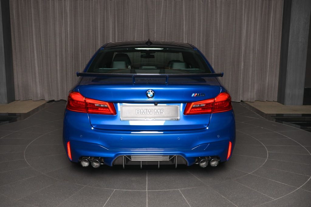 Marina Bay Blue Metallic M5 Gets M Performance Parts and Schnitzer Wing
