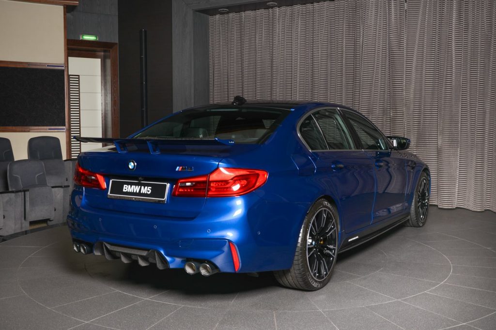 Marina Bay Blue Metallic M5 Gets M Performance Parts and Schnitzer Wing