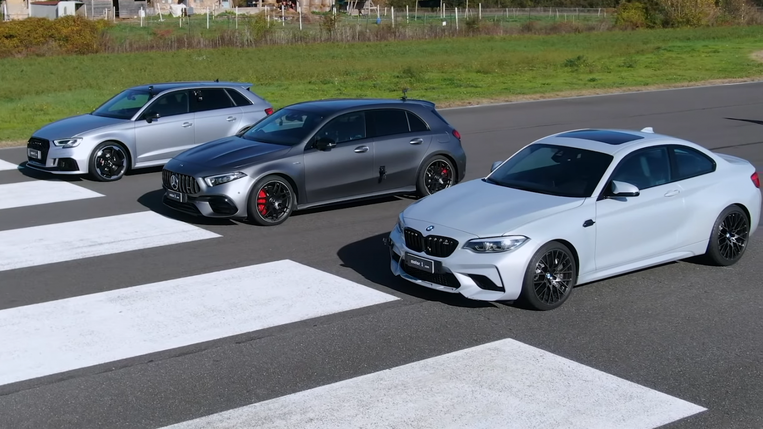 Mercedes-AMG A45 S vs BMW M2 Competition vs Audi RS3 Drag Race