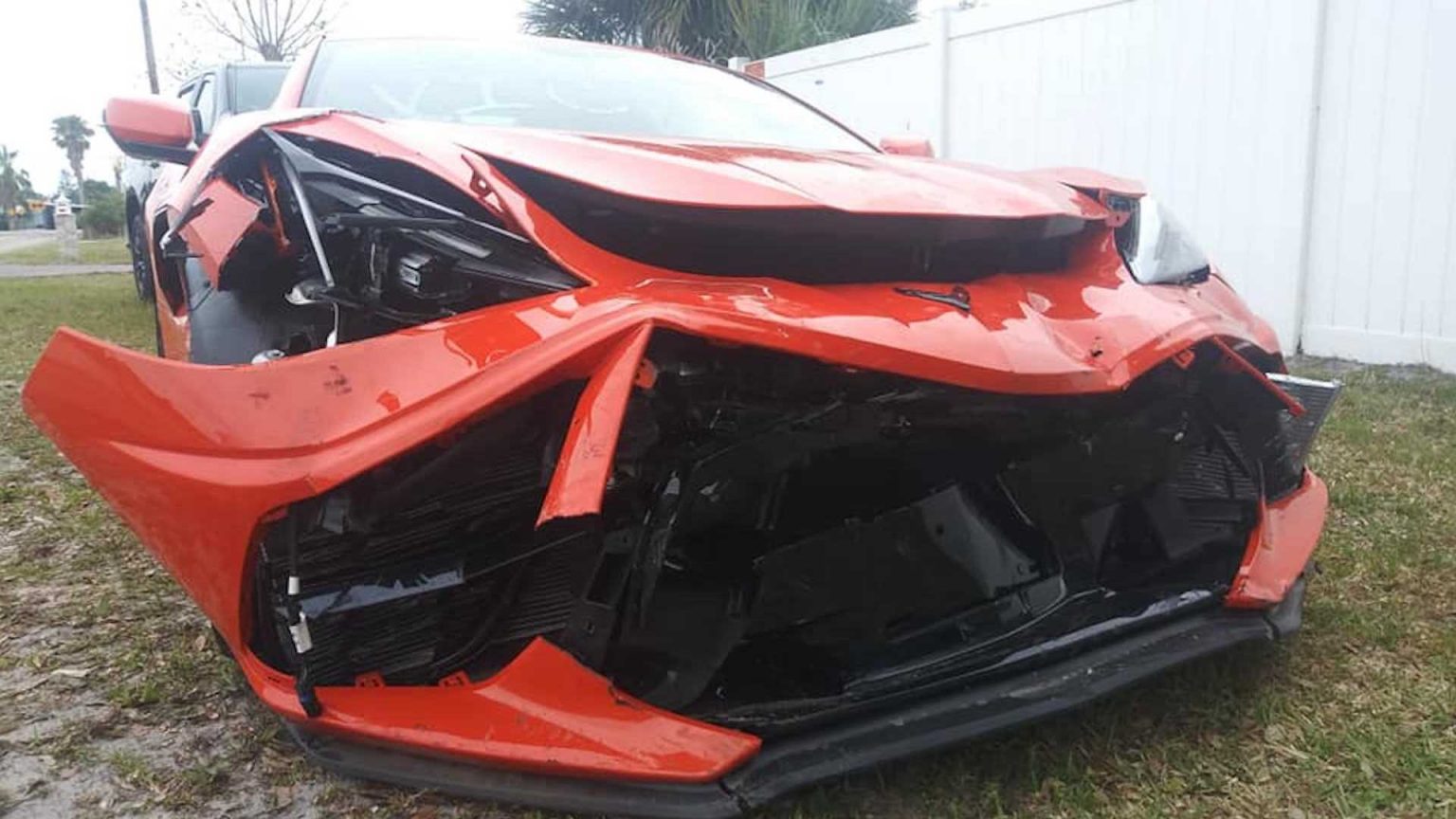 One Day Old 2020 Chevrolet Corvette C8 Crashed in Florida