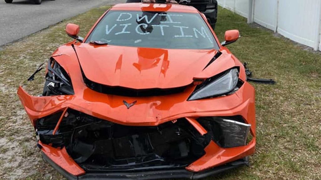 One Day Old 2020 Chevrolet Corvette C8 Crashed in Florida