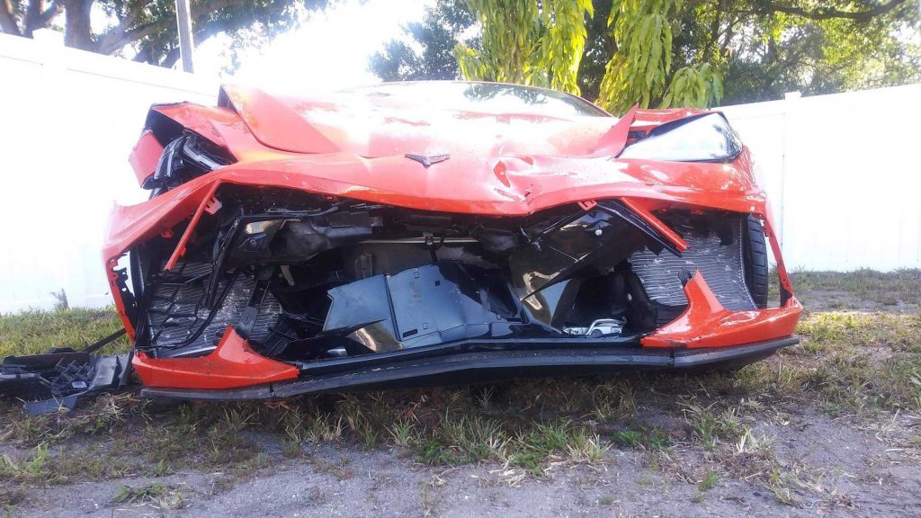 One Day Old 2020 Chevrolet Corvette C8 Crashed in Florida